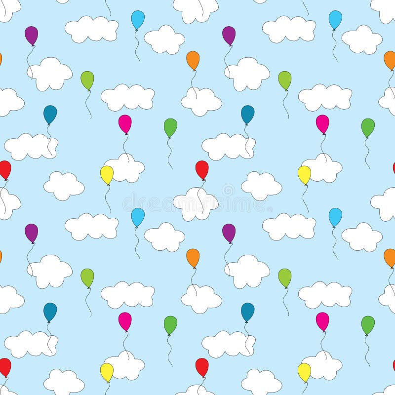 Seamless balloons pattern stock vector. Illustration of flying - 71709561