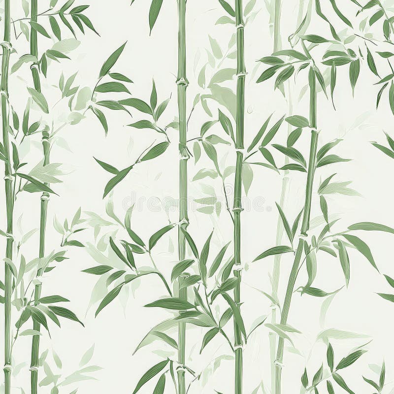 A Seamless Bamboo Forest Pattern, Where Tall Green Stalks and Delicate ...