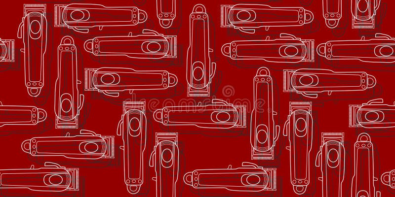 Seamless Clipper Barber Tools Pattern Illustration. Stock Illustration ...