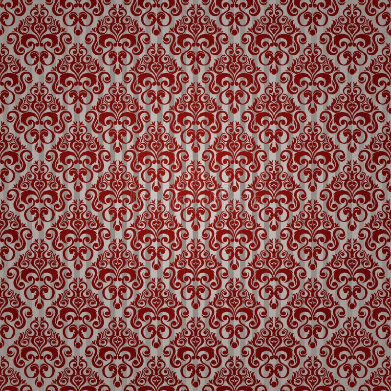 Seamless Red Baroque Venetian Wallpaper Stock Vector - Illustration of ...