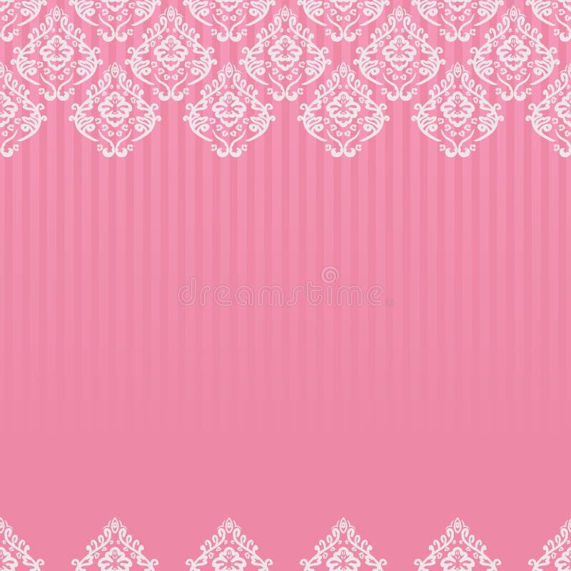 Pink Border in Damask Baroque Style Stock Vector - Illustration of ...