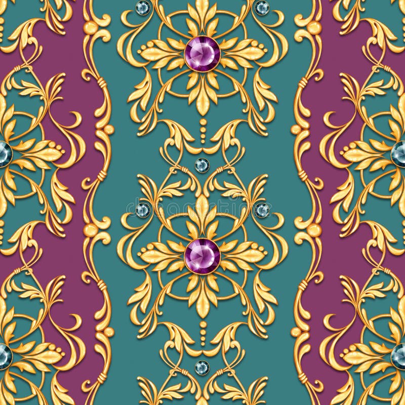 Seamless baroque pattern 9 stock illustration. Illustration of arabic ...