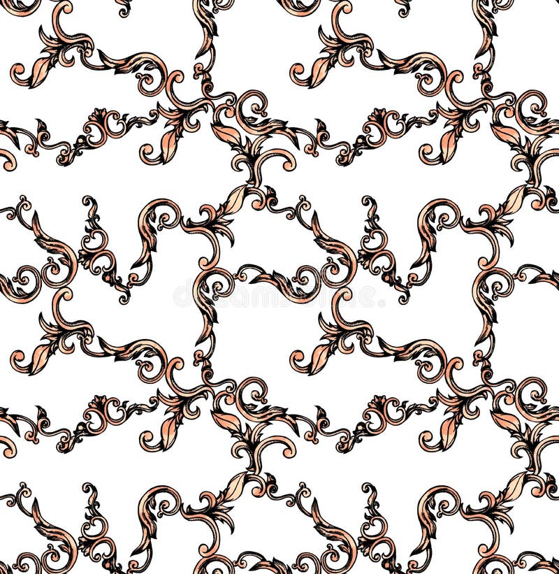 Seamless Baroque Pattern Ready for Textile Print. Stock Illustration ...