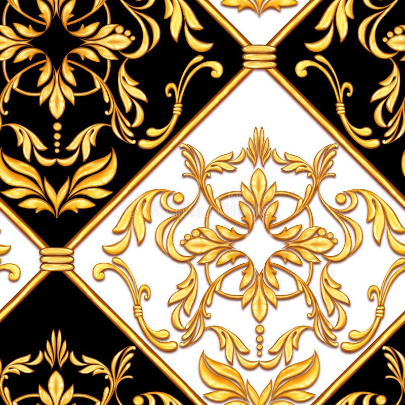 Seamless baroque pattern stock illustration. Illustration of damask ...