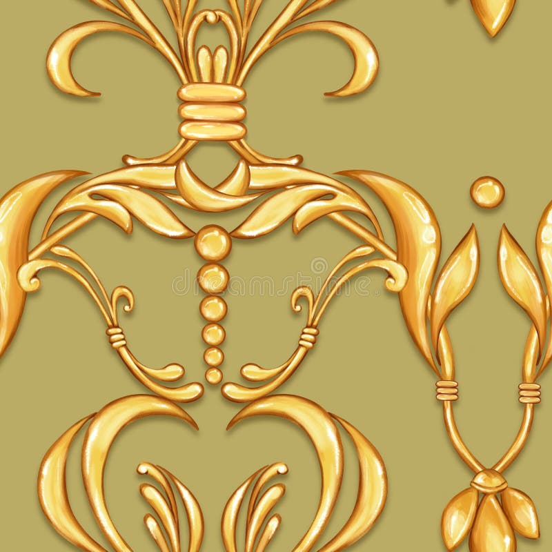 Seamless Baroque Pattern 21 Stock Illustration - Illustration of ...