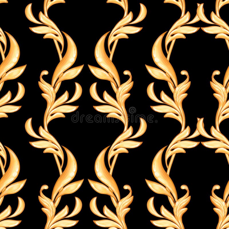 Seamless Baroque Pattern 22 Stock Illustration - Illustration of paper ...