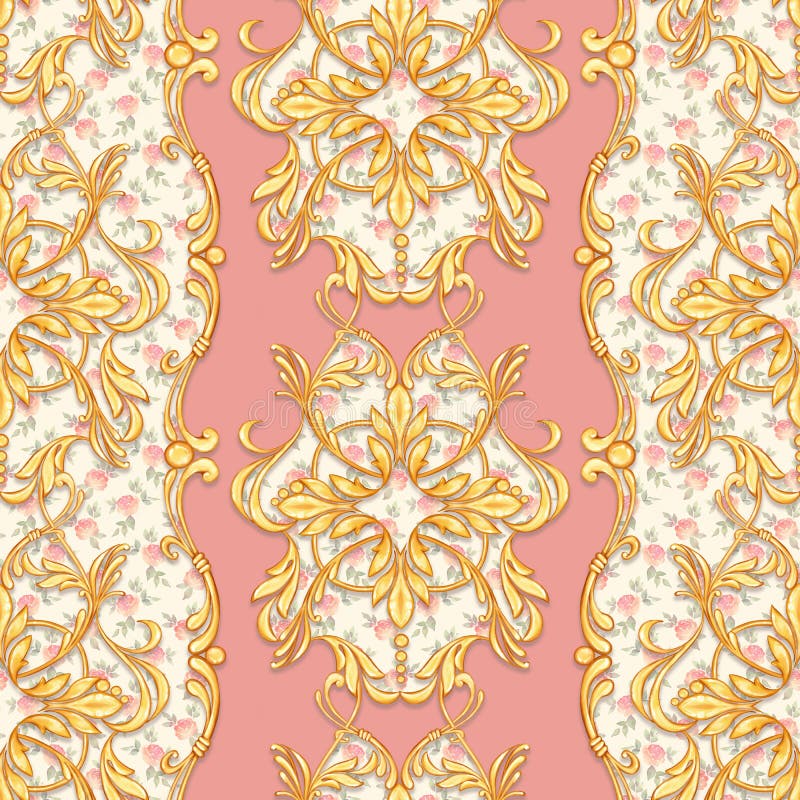Seamless baroque pattern stock illustration. Illustration of curly ...