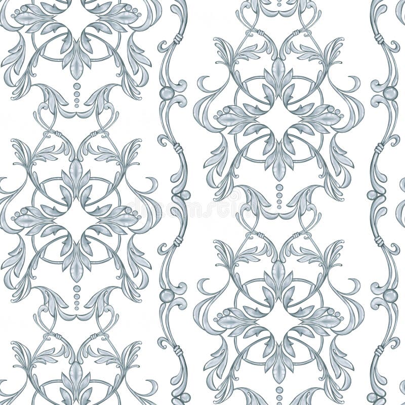 Seamless baroque pattern stock illustration. Illustration of luxury ...