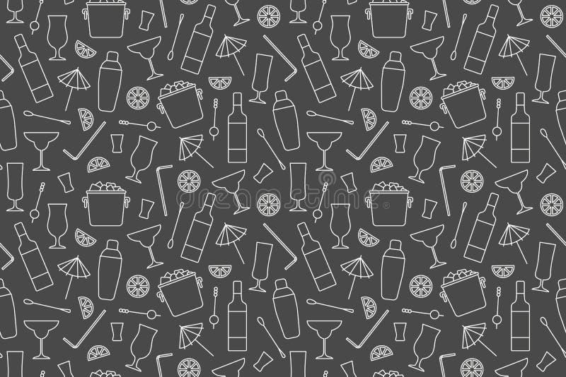 Seamless Bartender Pattern, Cocktail Bar, Great for Wrapping, Textile ...