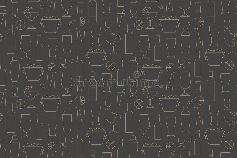 Seamless Bartender Pattern, Cocktail Bar, Great for Wrapping, Textile ...