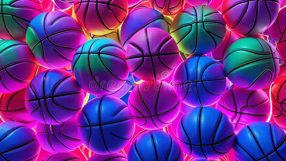 Seamless Basketball Pattern with Tightly Packed Array of Balls Stock ...