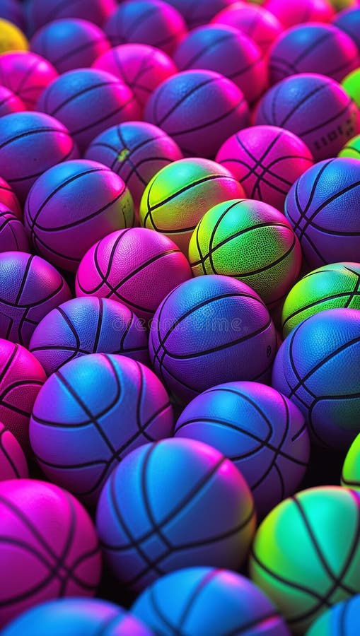 Seamless Basketball Pattern with Tightly Packed Array of Balls Stock ...