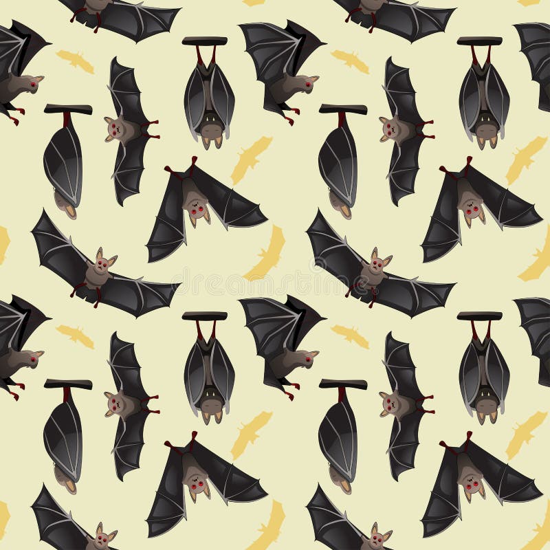 Seamless bat background stock illustration. Illustration of pattern ...