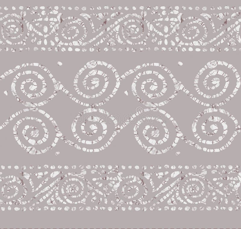 Seamless Batik Pattern Tile in Black and White Color Stock Vector ...