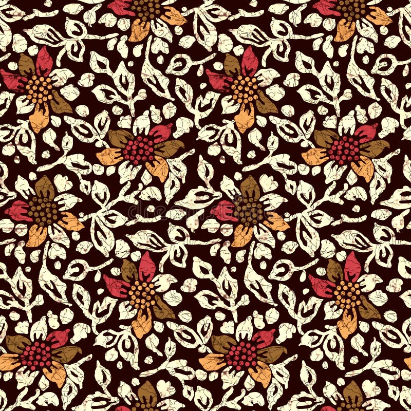 Seamless Batik Design Border Background Stock Illustration ...