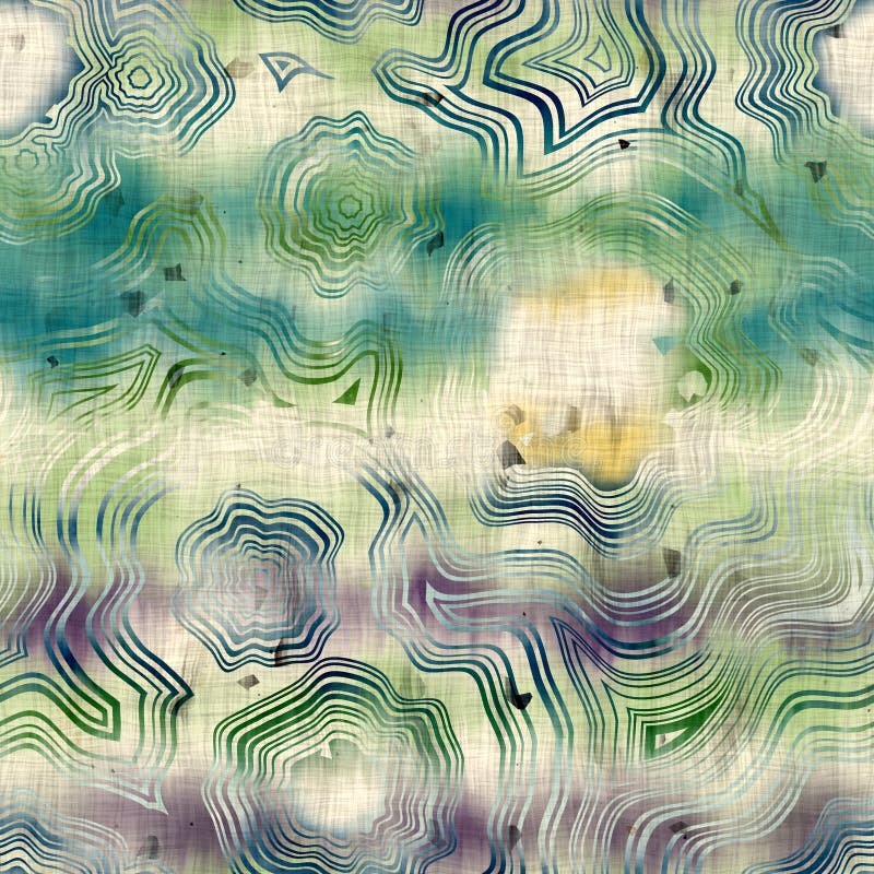 Seamless Batik Surface Pattern Swatch for Print in Cool Pastel Colors ...