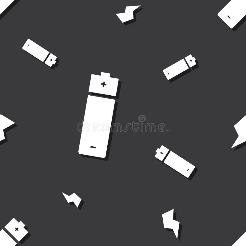 Seamless Battery and Lightning Monochrome Pattern Stock Vector ...