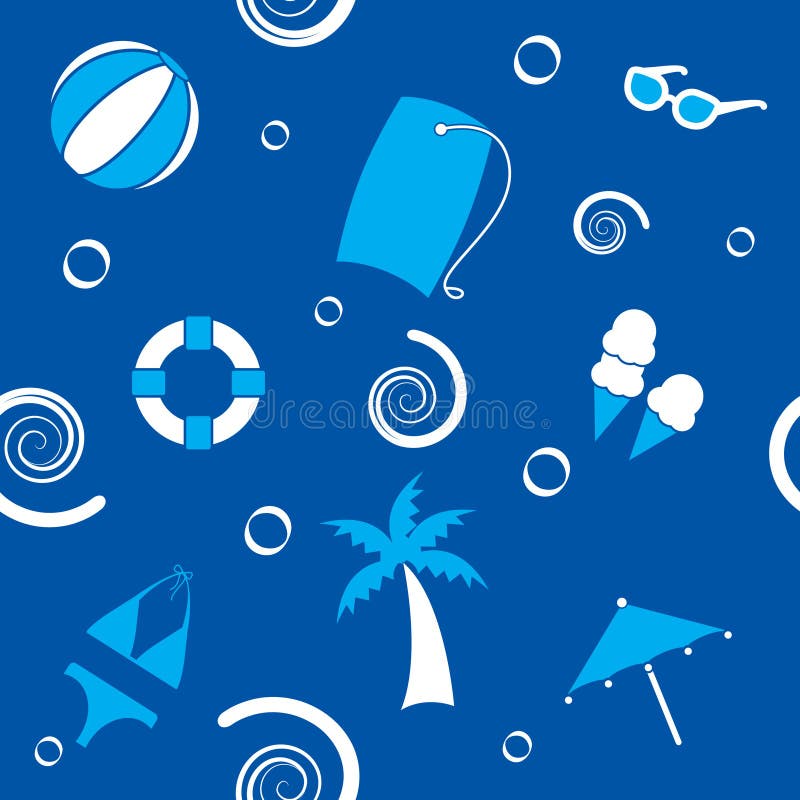 Seamless Beach Pattern stock vector. Illustration of body - 6477600