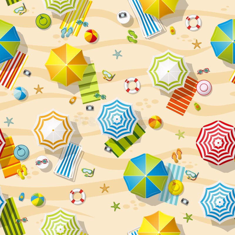 Seamless beach pattern stock vector. Illustration of template - 34527227