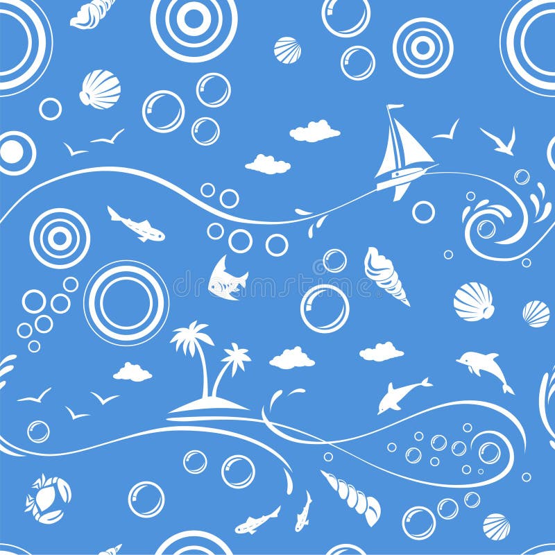Seamless beach pattern stock vector. Illustration of template - 34527227