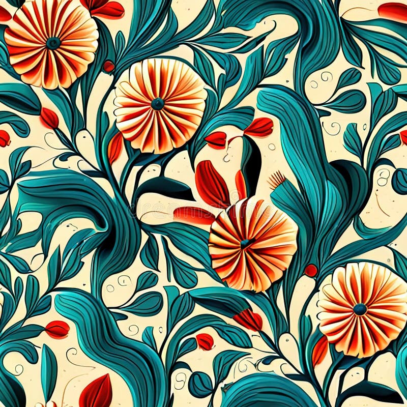 Seamless, Beautiful Design of Delicate Patterns in Multiple Colours ...