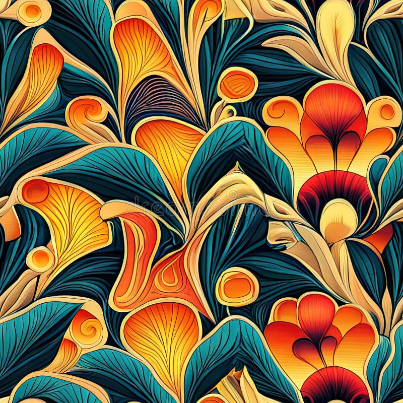 Seamless, Beautiful Design of Delicate Patterns in Multiple Colours ...