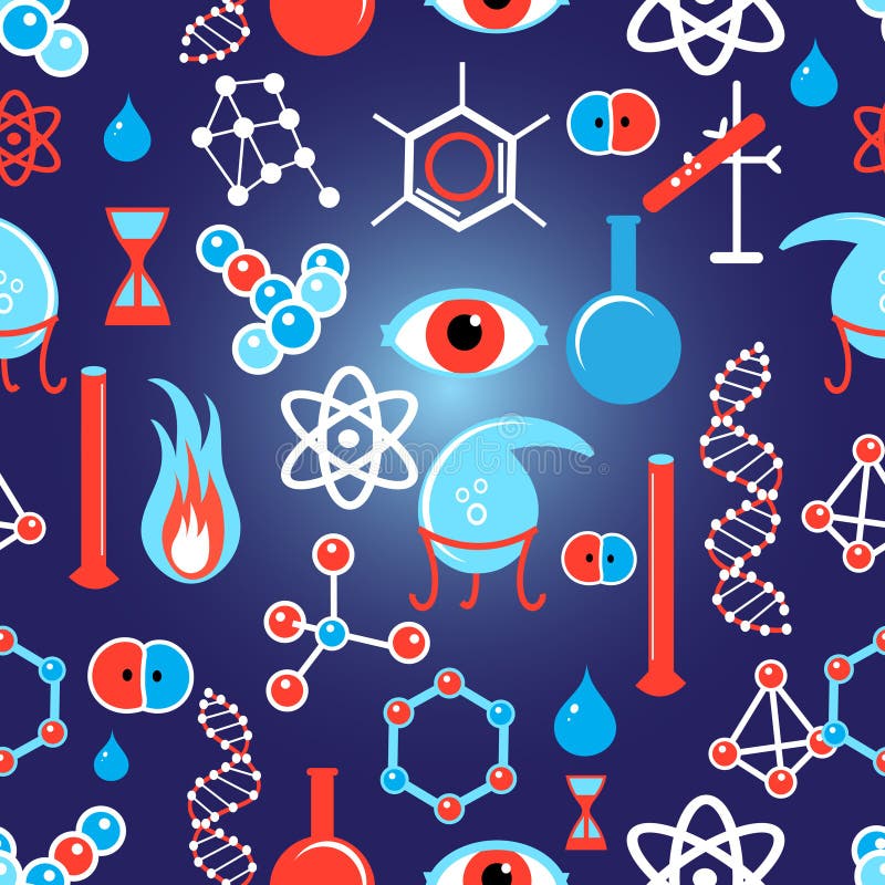 Seamless Beautiful Graphic Pattern of Chemical Formulas Stock ...