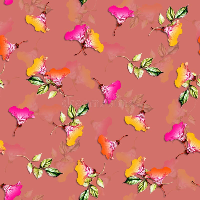 Seamless Beautiful Vintage Floral Pattern With Abstract Digital Floral