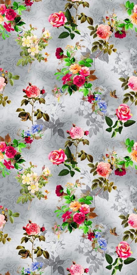 Seamless Beautiful Vintage Floral Pattern With Abstract Digital Floral