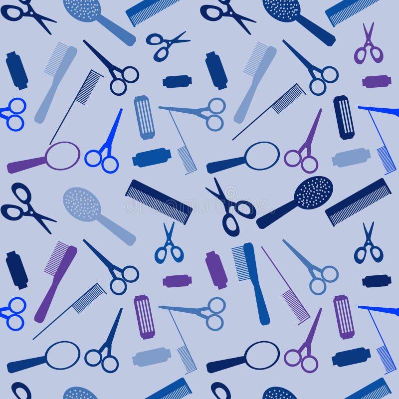 Beauty Salon Vector Seamless Pattern. Colorful Hair Hairdresser Tools ...