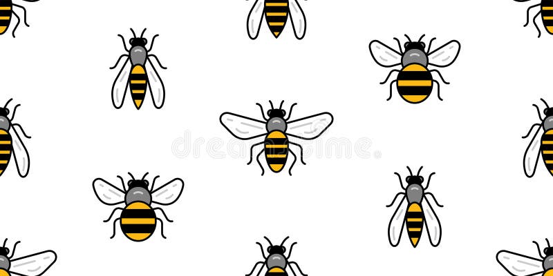 Seamless Bee Pattern stock vector. Illustration of nature - 320293600