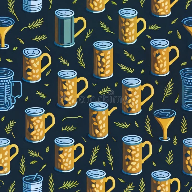 Seamless Beer Pattern stock illustration. Illustration of drink - 367286165