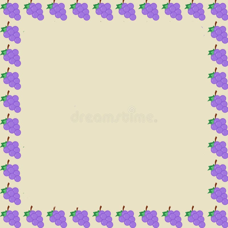 Seamless Beige Background with Grape Fruit Border Design Stock ...