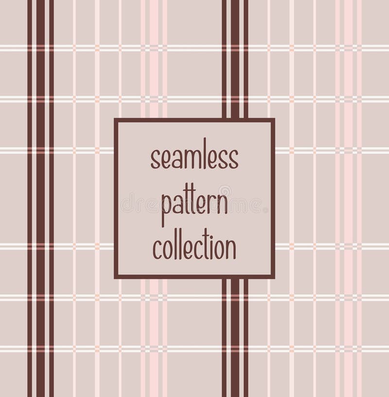 Seamless Beige Checked Pattern Set. Design is Seamless and Will Tile ...