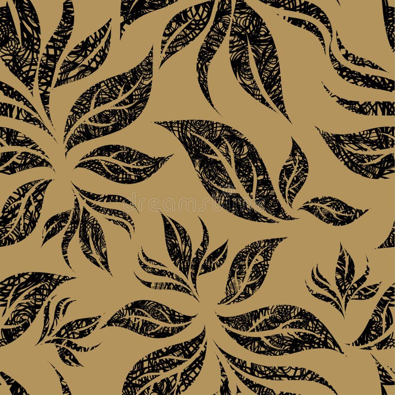 Seamless Beige Floral Pattern Stock Vector - Illustration of pattern ...