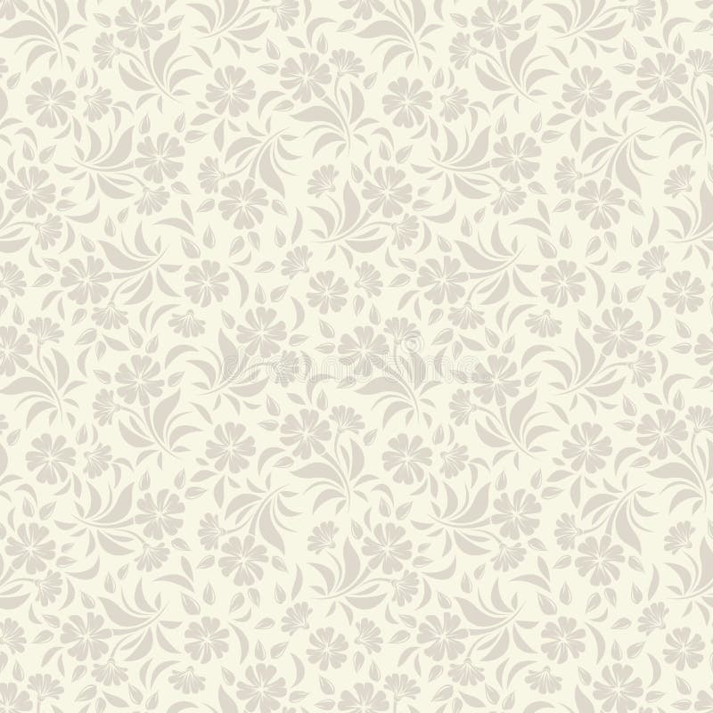 Seamless Beige Floral Pattern. Vector Illustration. Stock Vector ...