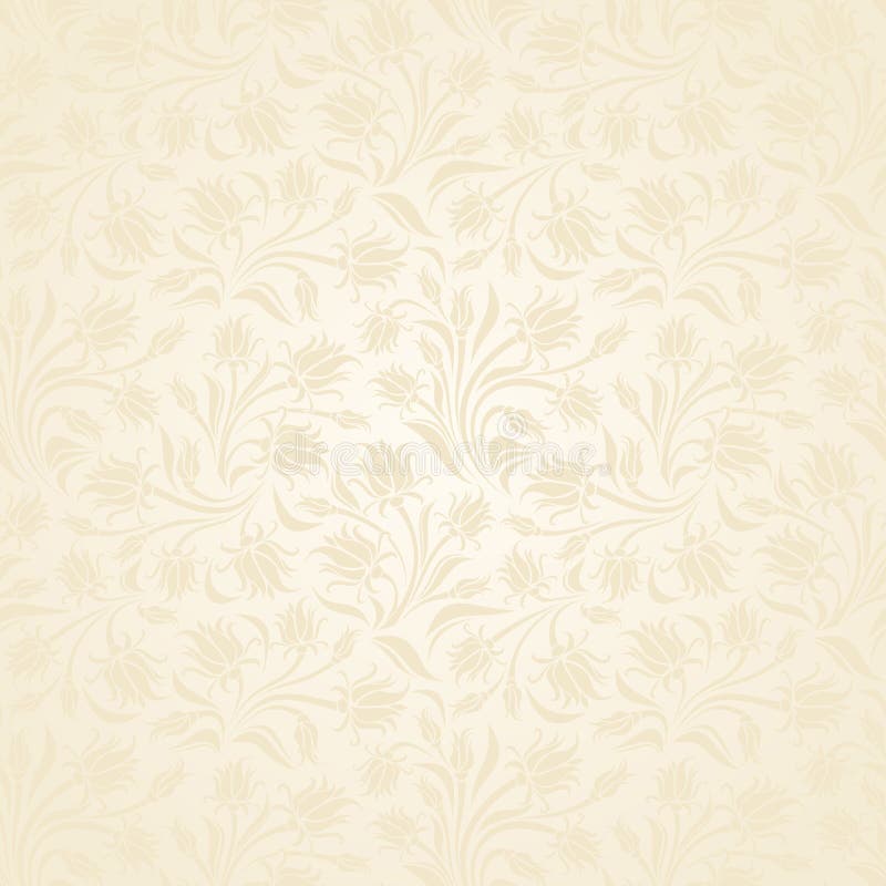 Seamless Beige Floral Pattern. Vector Illustration. Stock Vector ...