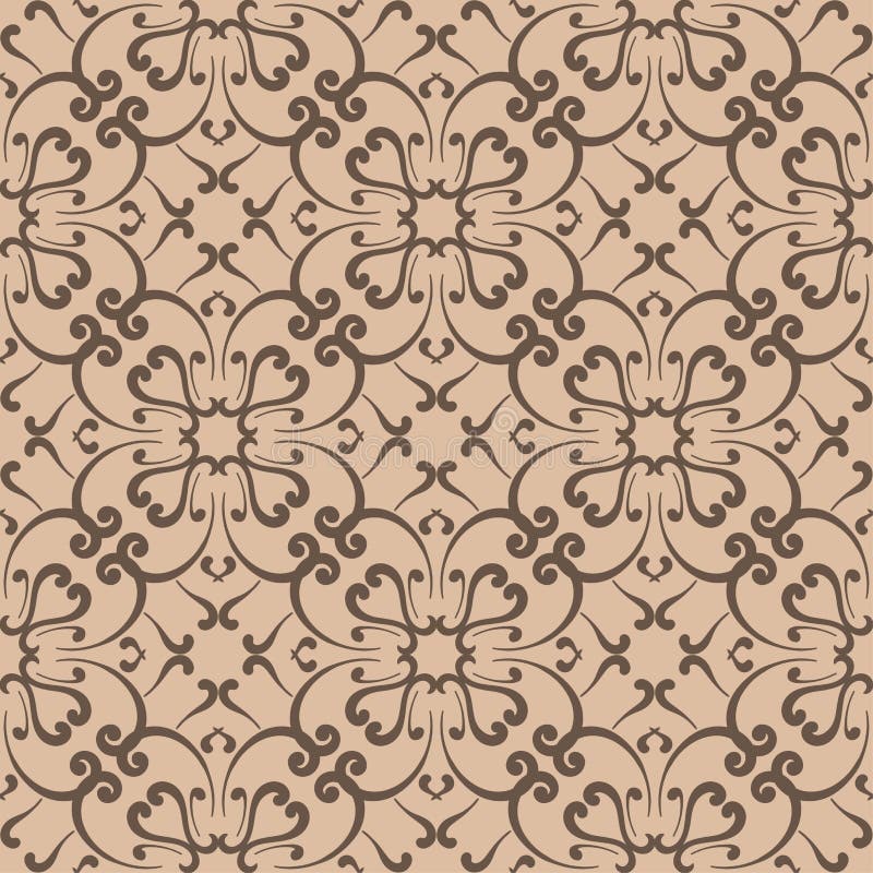 Seamless Beige Pattern with Wallpaper Ornaments Stock Vector ...