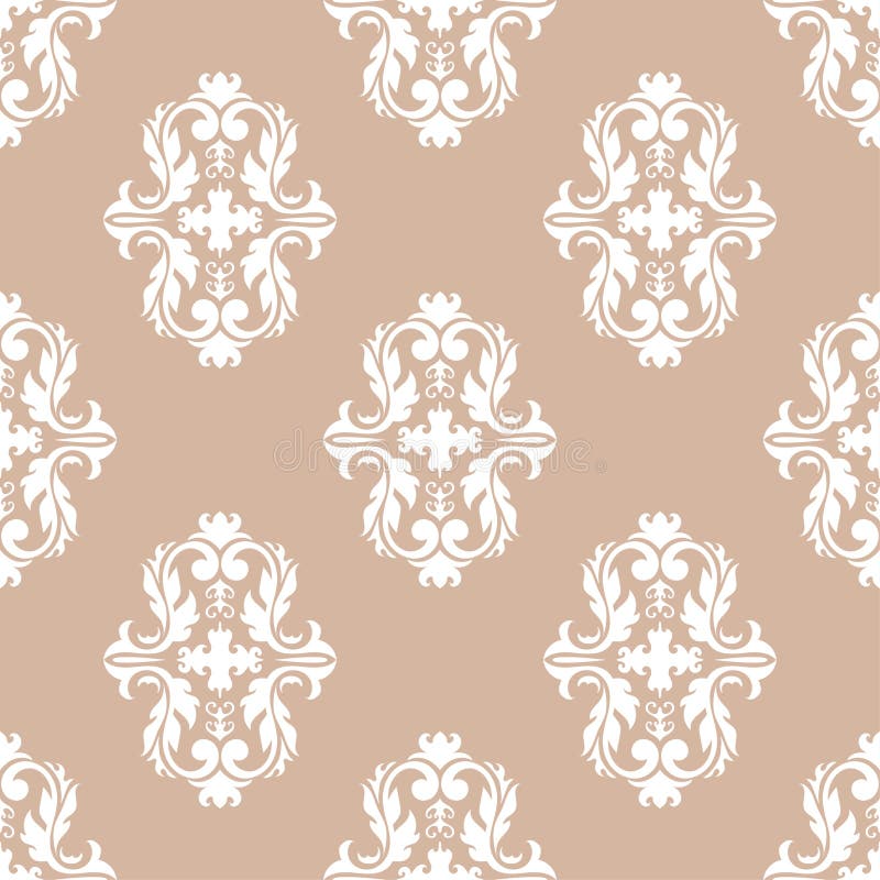 Seamless Beige Pattern with Wallpaper Ornaments Stock Vector ...