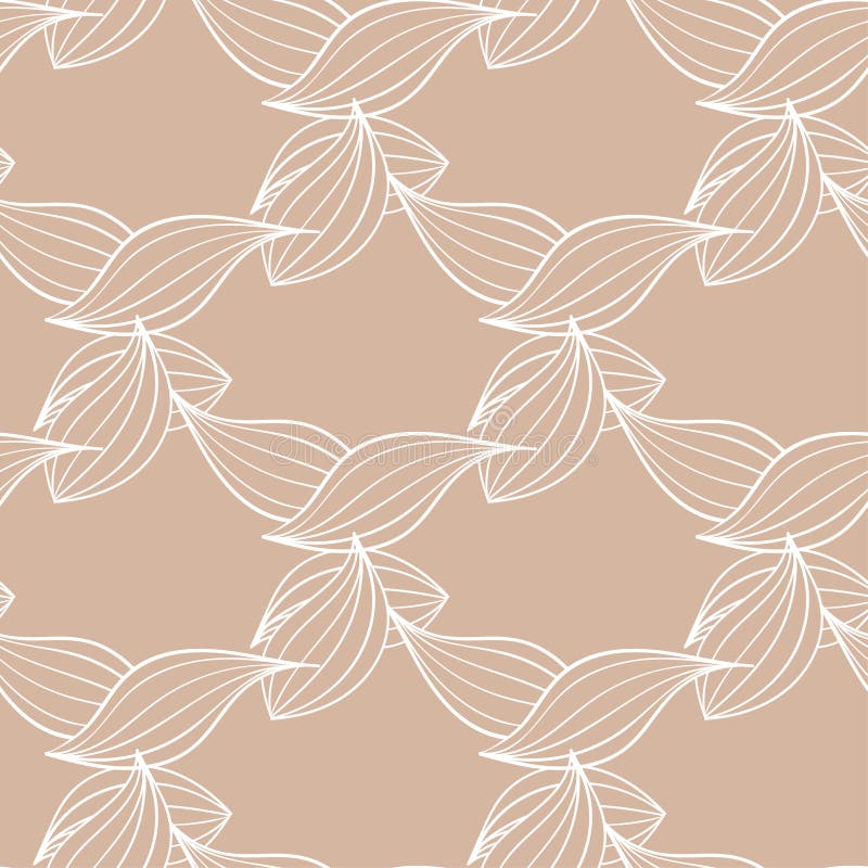 Seamless Beige Pattern with White Wallpaper Ornaments Stock Vector ...