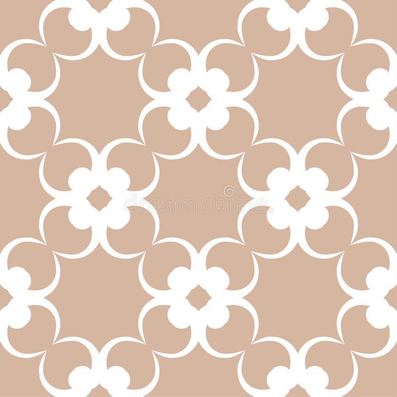 Seamless Beige Pattern with White Wallpaper Ornaments Stock Vector ...