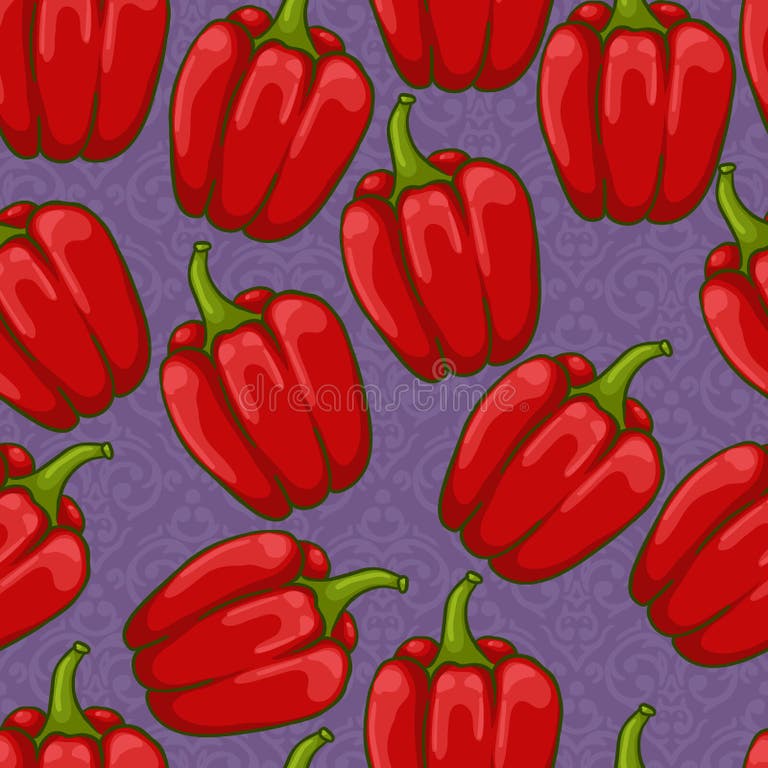 Seamless Bell Pepper Pattern Stock Vector - Illustration of seamless ...