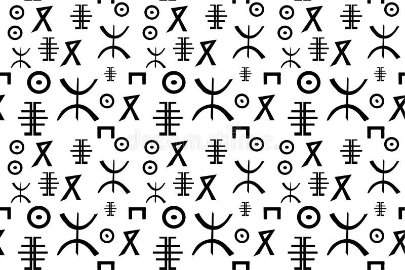 Seamless Berber Alphabet Pattern, Signs Elements, Vector Illustration ...
