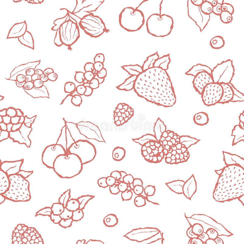 Seamless berries pattern stock vector. Illustration of cherry - 190435175