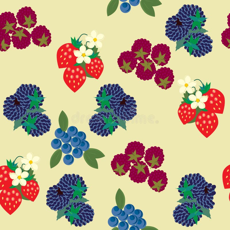 Seamless berry pattern. stock vector. Illustration of food - 68547302
