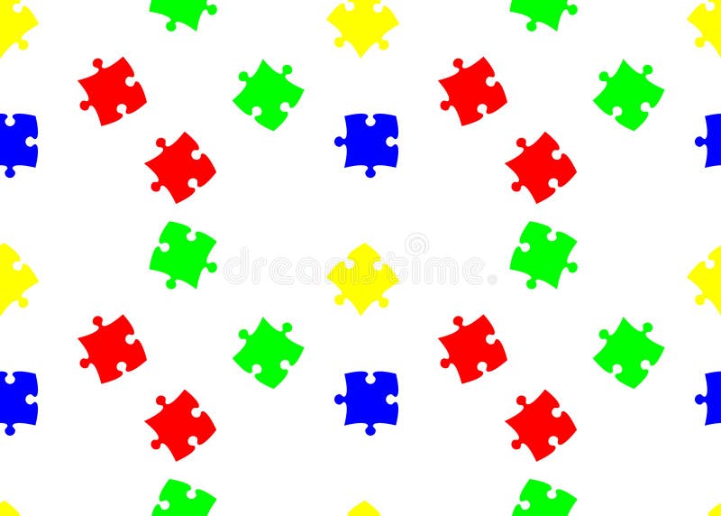 Fancy Jigsaw Seamless Pattern on White Background. Stock Vector ...