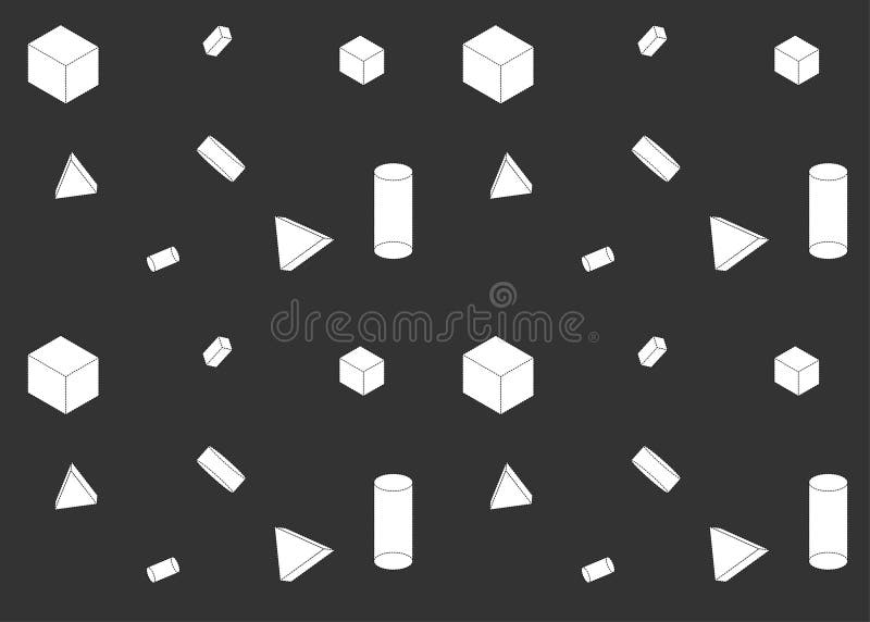 Geometric Shape Red Blue Yellow Square, Triangle and Cylinder Seamless ...