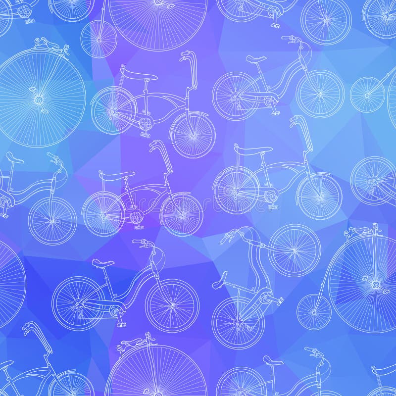 Seamless Bicycle Background Stock Vector - Illustration of classic ...