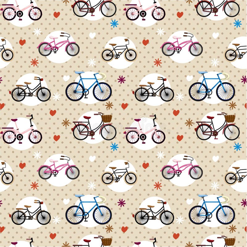 Seamless bicycle pattern stock vector. Illustration of eight - 17598428