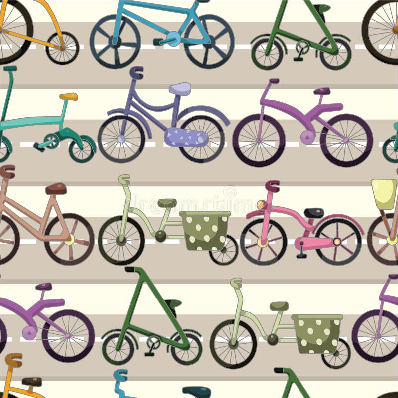 Seamless bike pattern stock vector. Illustration of vector - 32651099